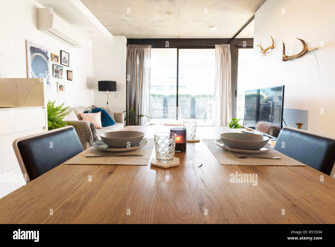 dinner table house interior in Melbourne Stock Photo - Alamy