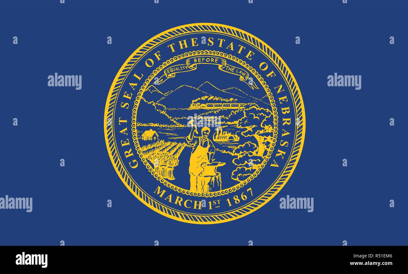Nebraska flag. Vector illustration. United States of America Stock ...