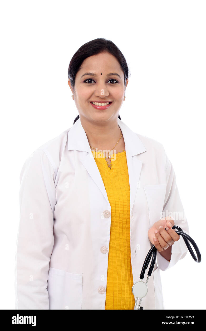 Female doctor in hospital interior Stock Photo - Alamy