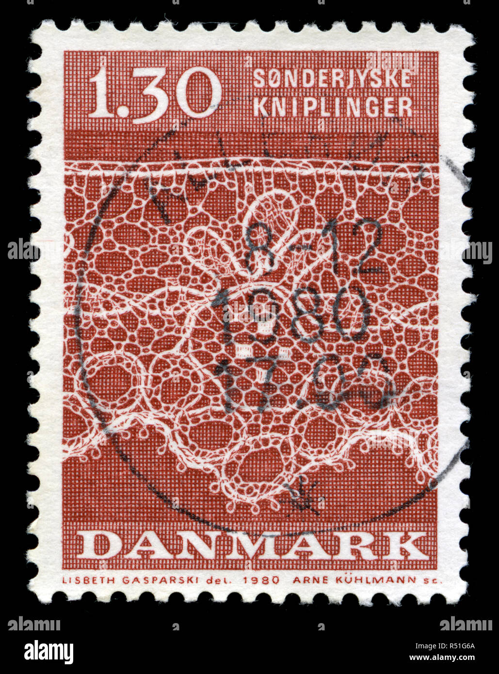 Postage stamp from Denmark in the Lace Patterns - various designs ...