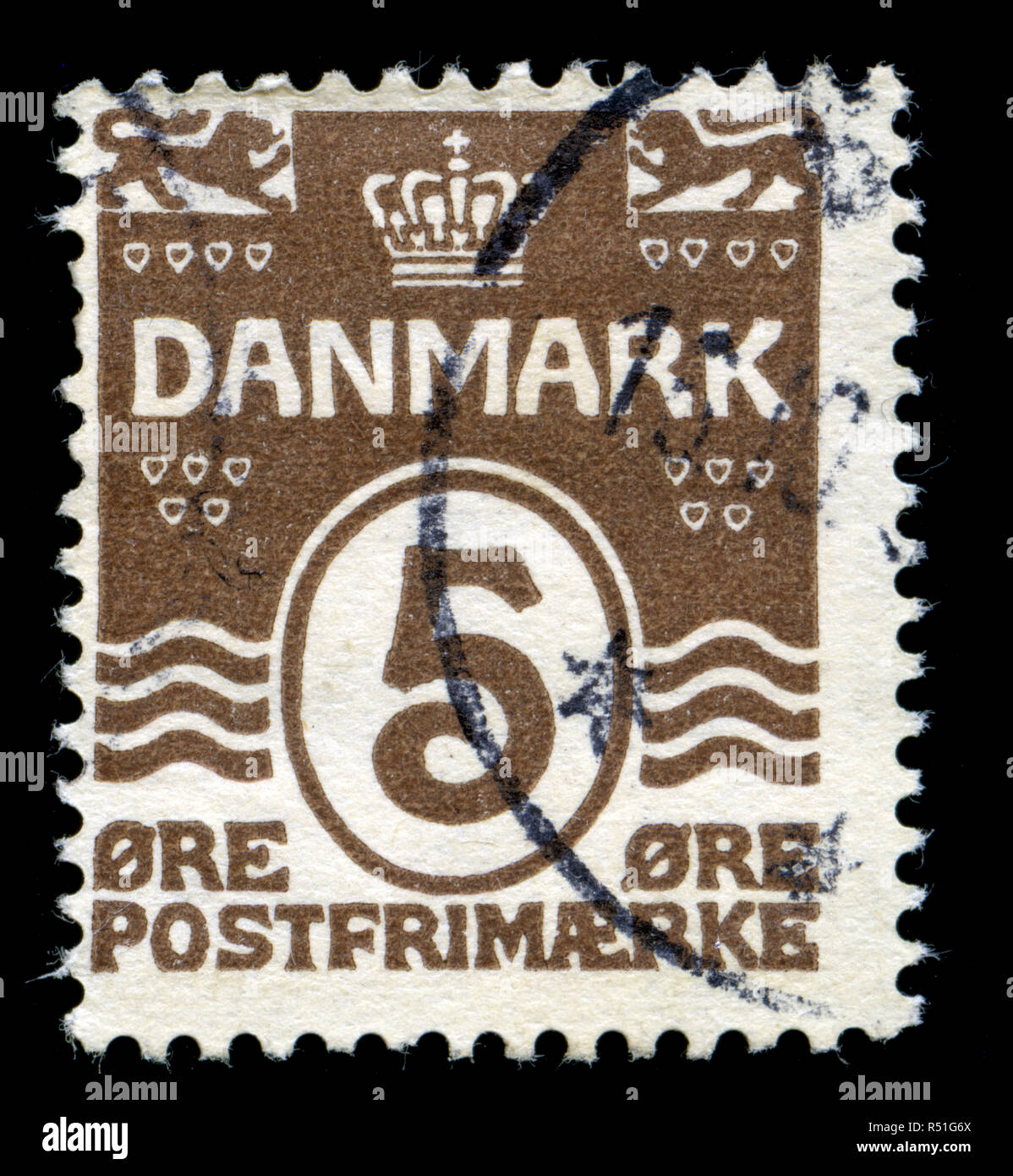 Postage stamp from Denmark in the Wavy Lines (With Hearts / Solid ...