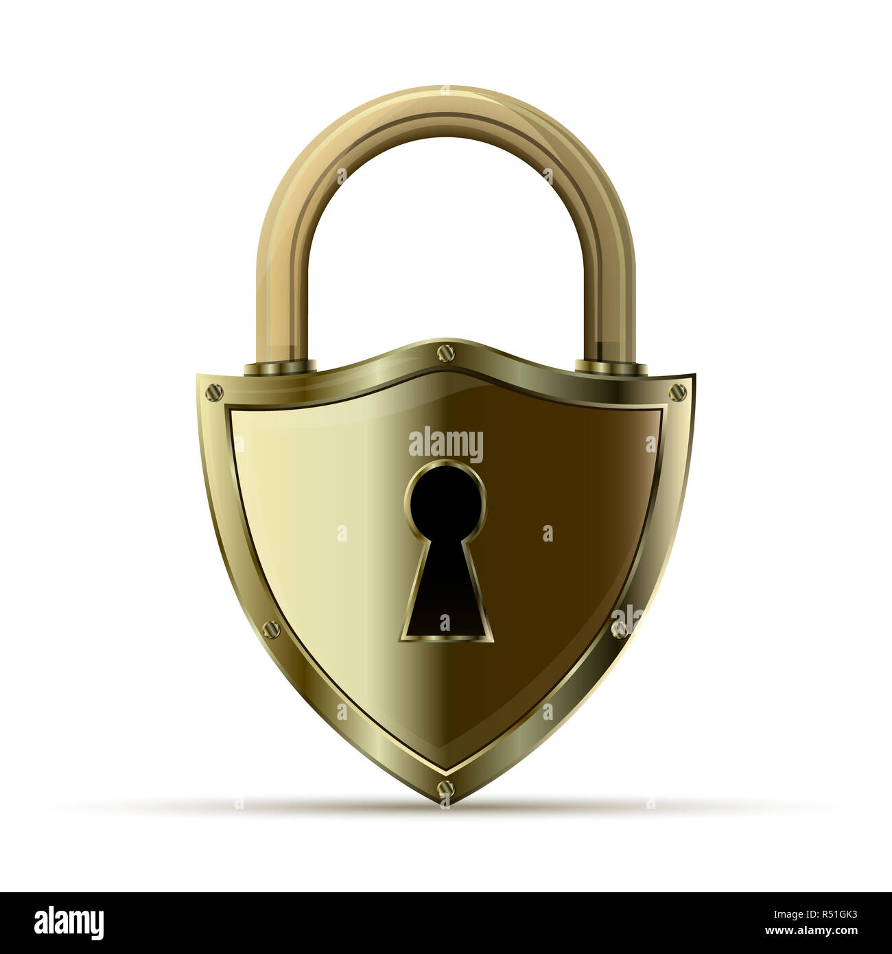 3D realistic closed padlock Stock Photo - Alamy