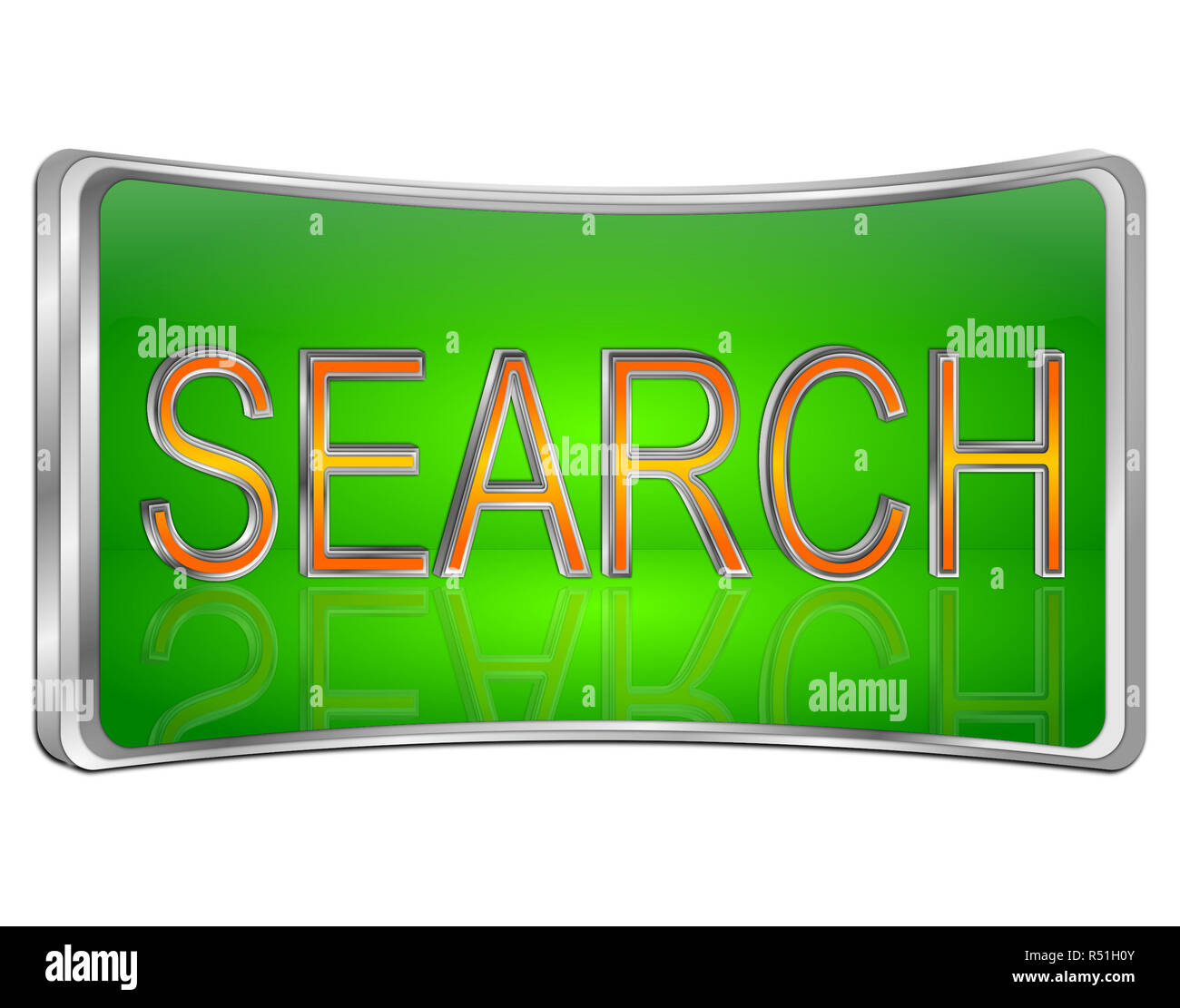 glossy green Search button - 3D illustration Stock Photo - Alamy