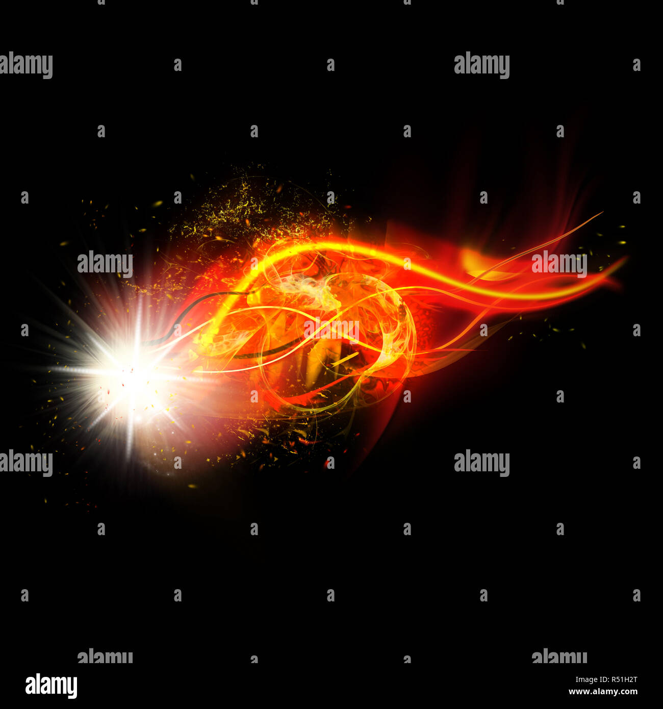 Realistic fire bright flames hi-res stock photography and images - Alamy