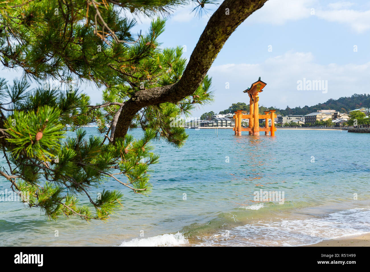 Floating Torii Gate in Hiroshima of Japan Stock Photo - Alamy