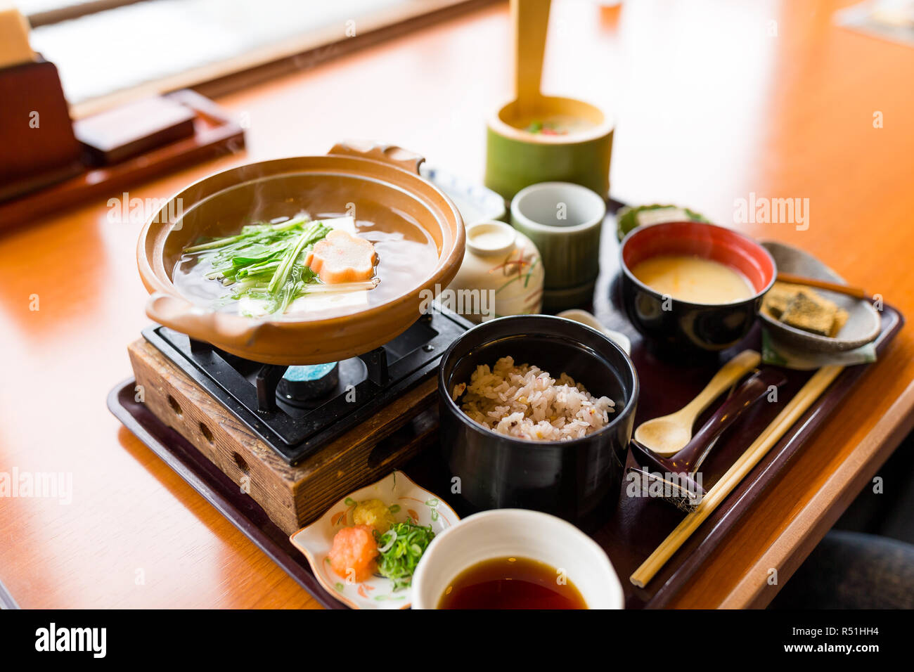 Japanese tofu cuisine in restaurant Stock Photo - Alamy