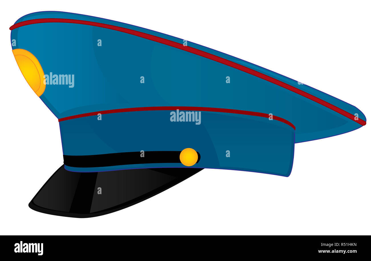 Service cap police on white background Stock Photo - Alamy