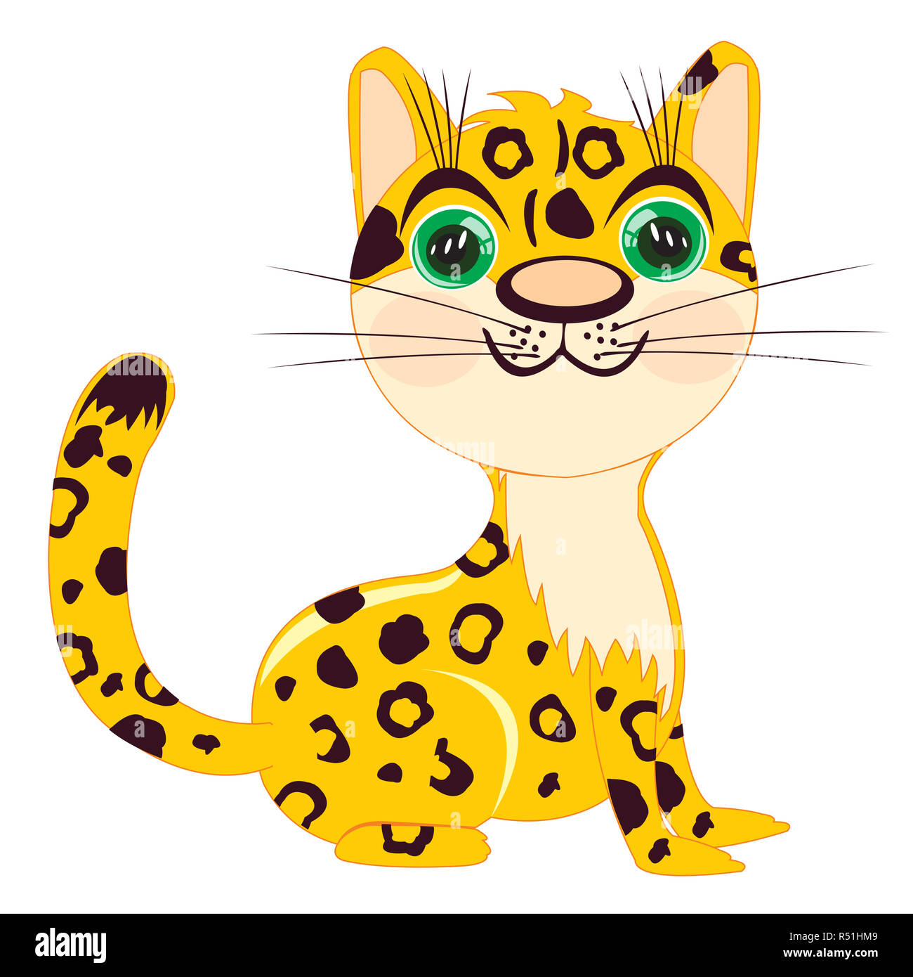 Illustration of the leopard on white background Stock Photo - Alamy