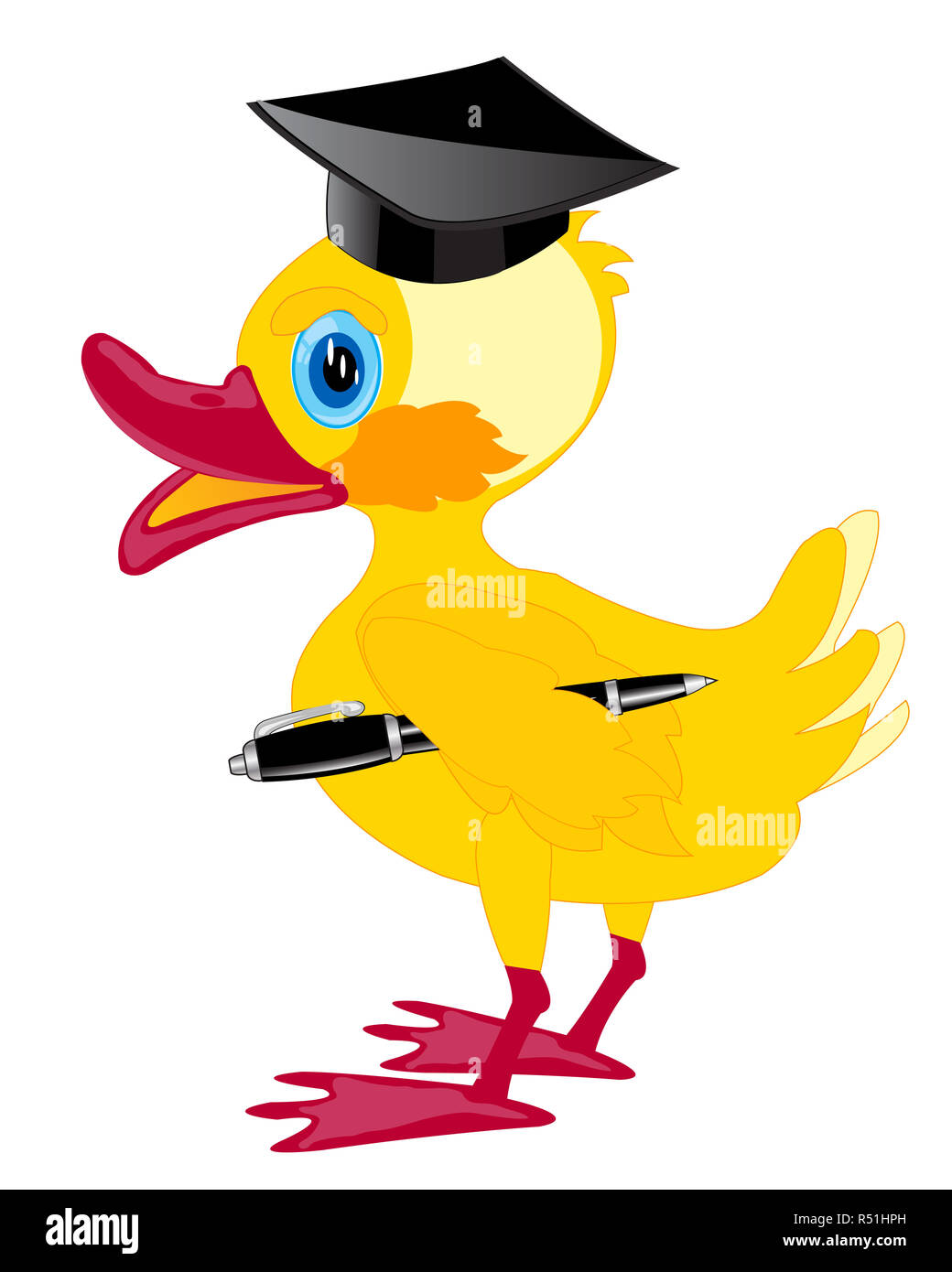 Cartoon duckling teacher Stock Photo - Alamy