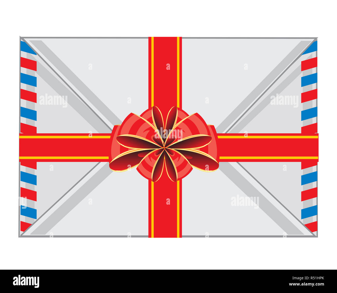 Envelope decorated by bow Stock Photo - Alamy