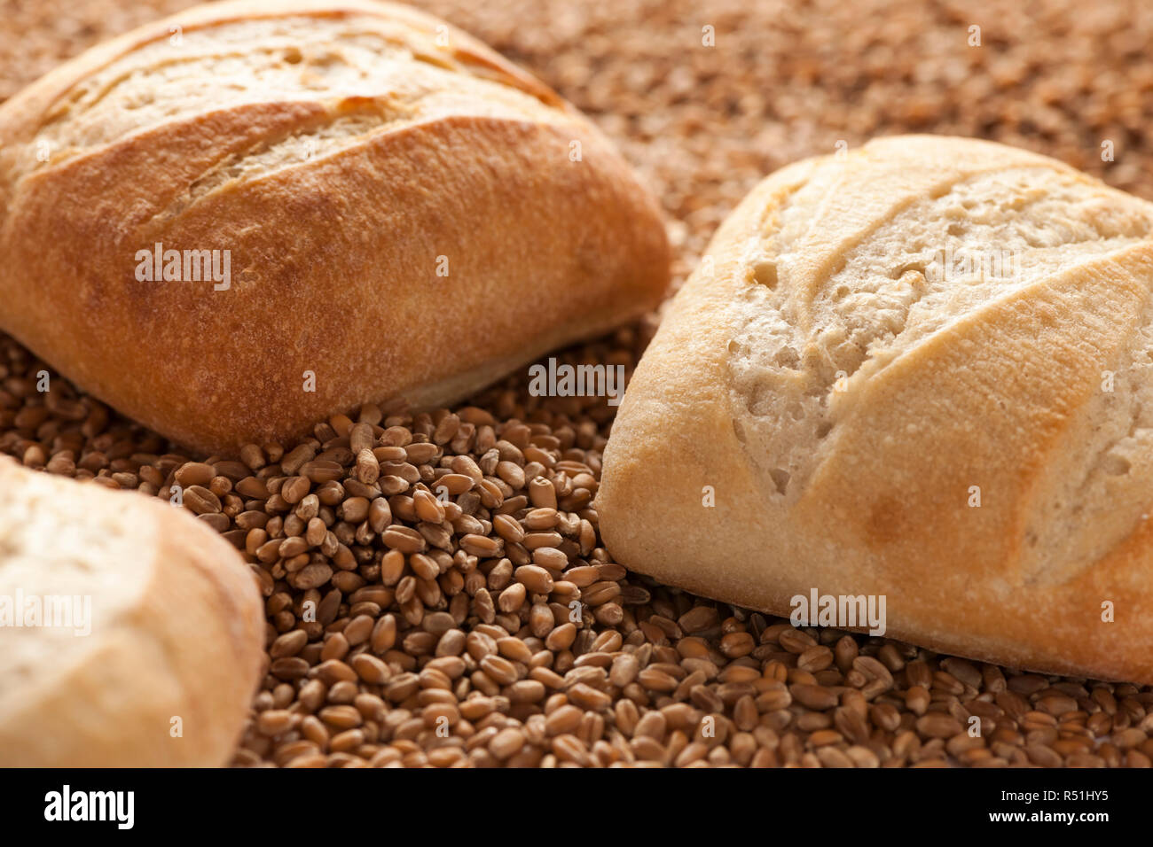 three bread rolls Stock Photo - Alamy