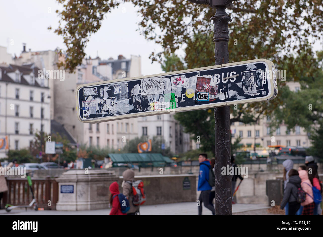 Sign covered in stickers hi-res stock photography and images - Alamy