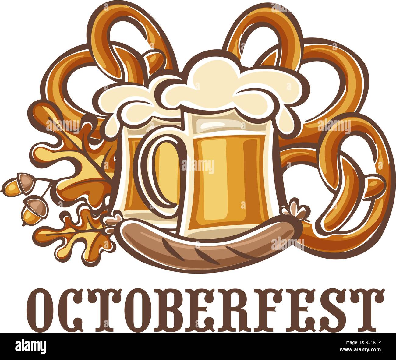 Octoberfest holiday icon. Cartoon of octoberfest holiday vector icon ...