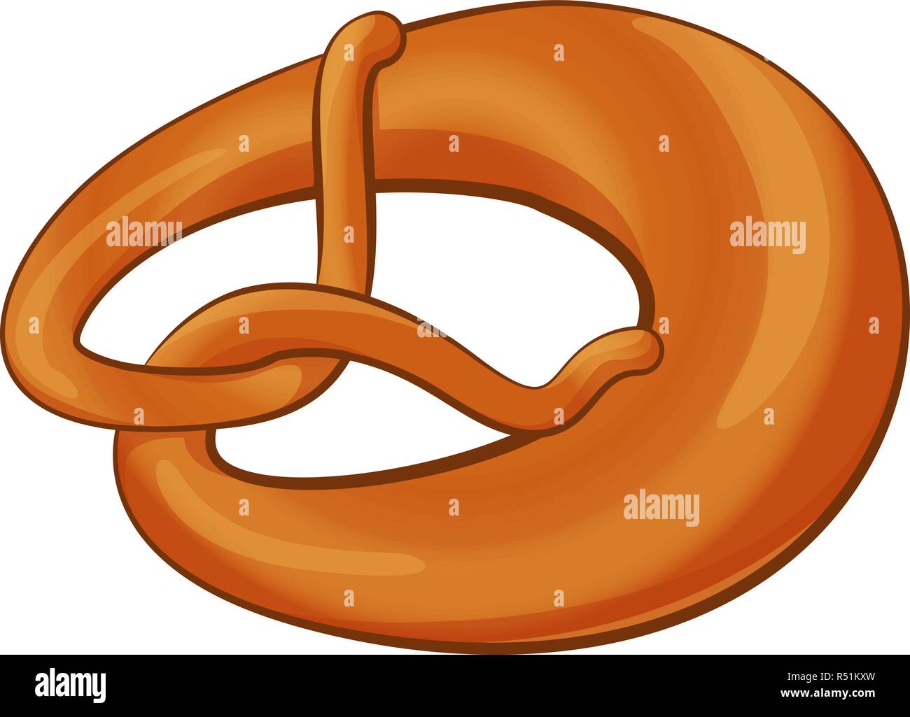 Pretzel icon. Cartoon of pretzel vector icon for web design isolated on ...