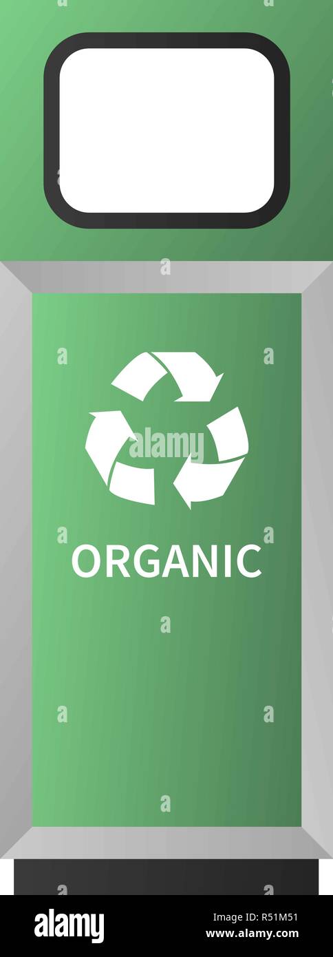 Organic green basket mockup. Realistic illustration of organic green ...