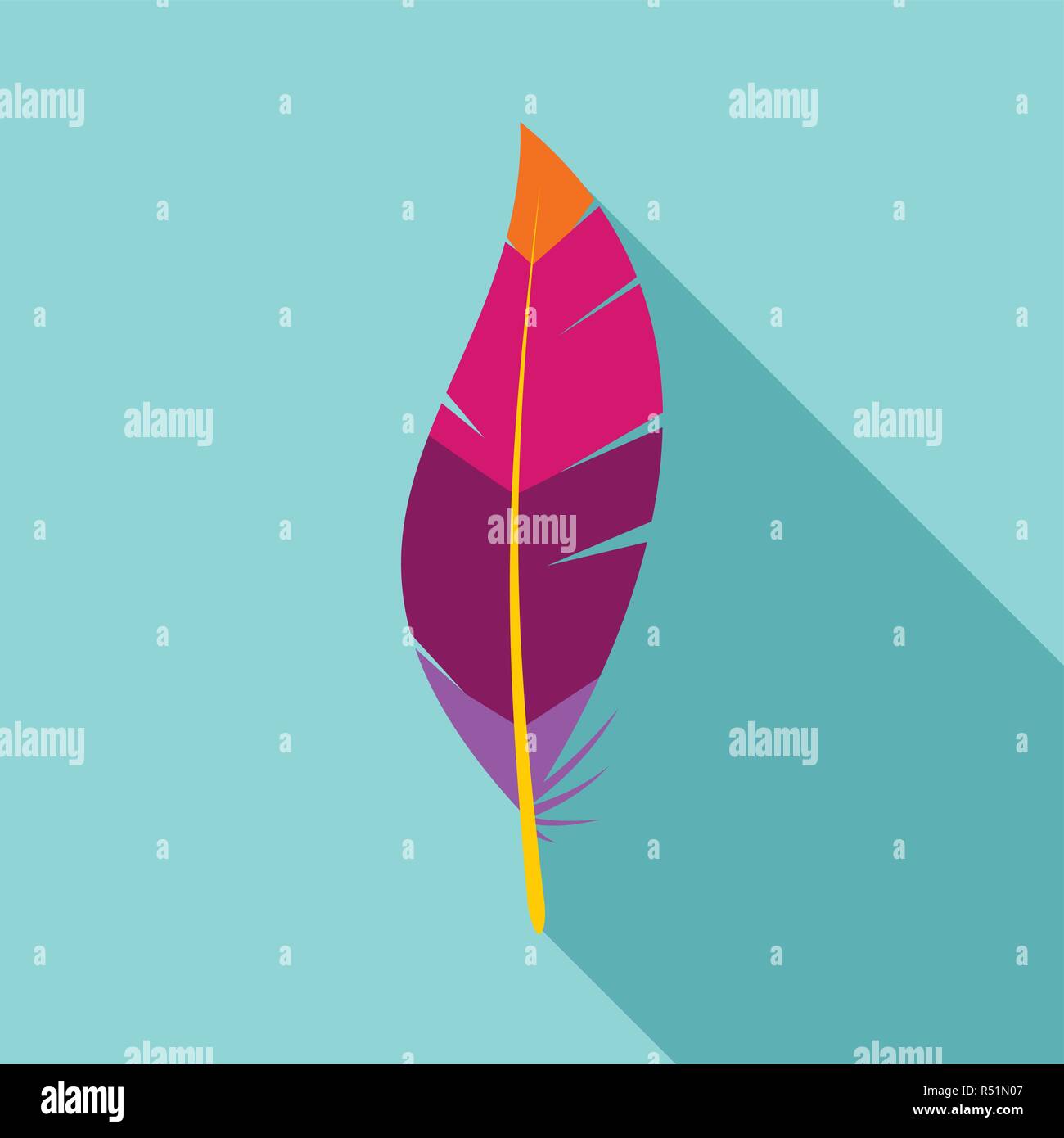 Abstract feather icon. Flat illustration of abstract feather vector ...