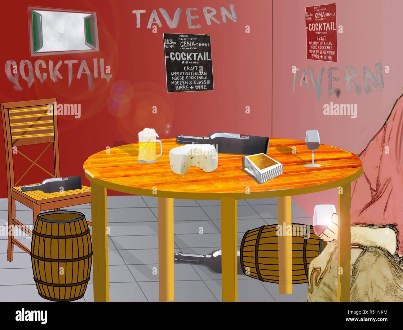 Interior tavern painting by hi-res stock photography and images - Alamy