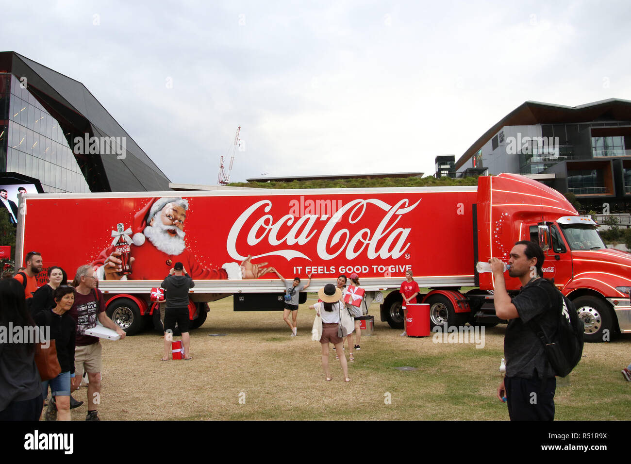 Coca Cola and Salvation Army truck at Tumbalong Park, Darling Harbour ...