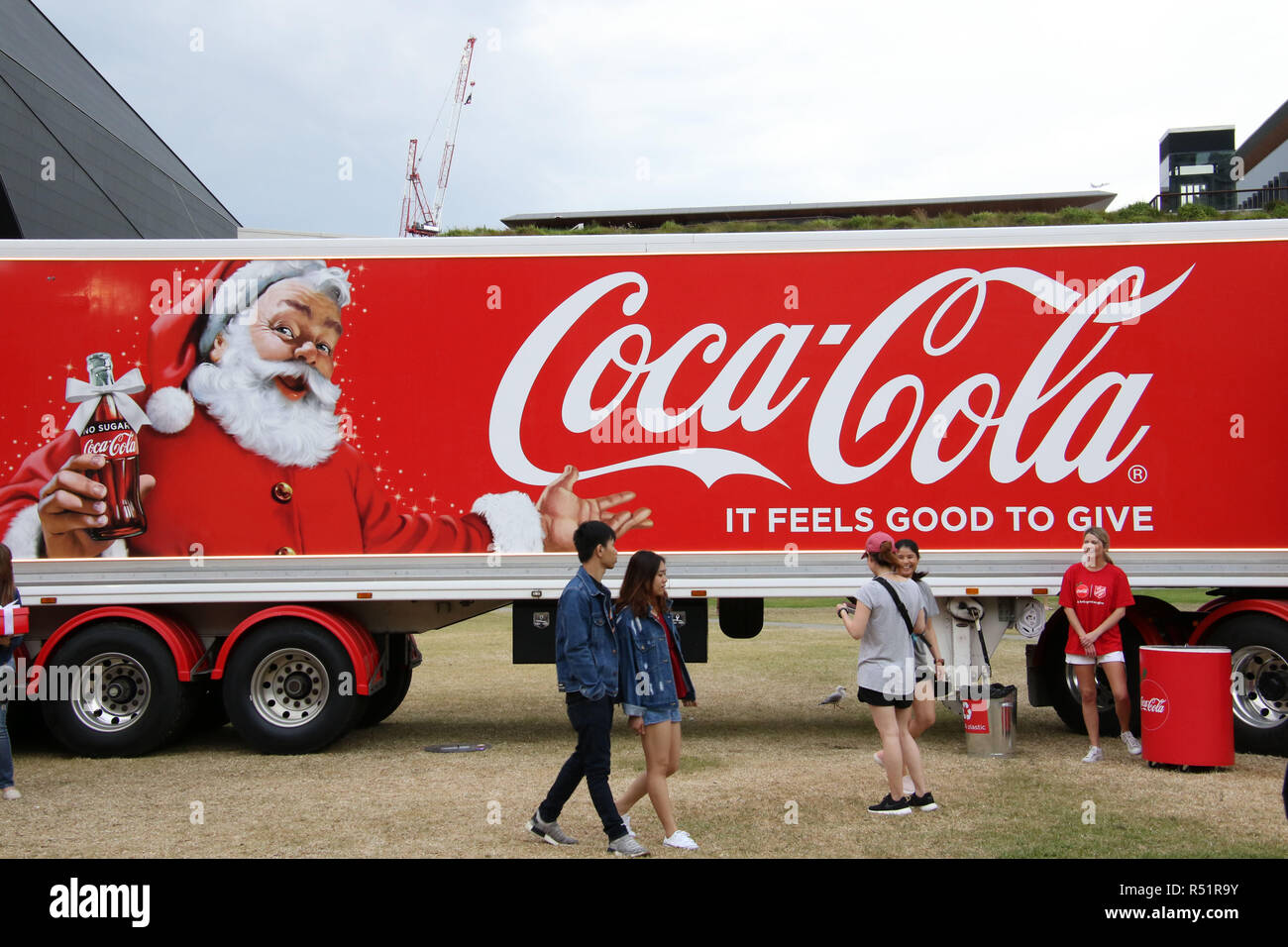 Coca Cola and Salvation Army truck at Tumbalong Park, Darling Harbour ...