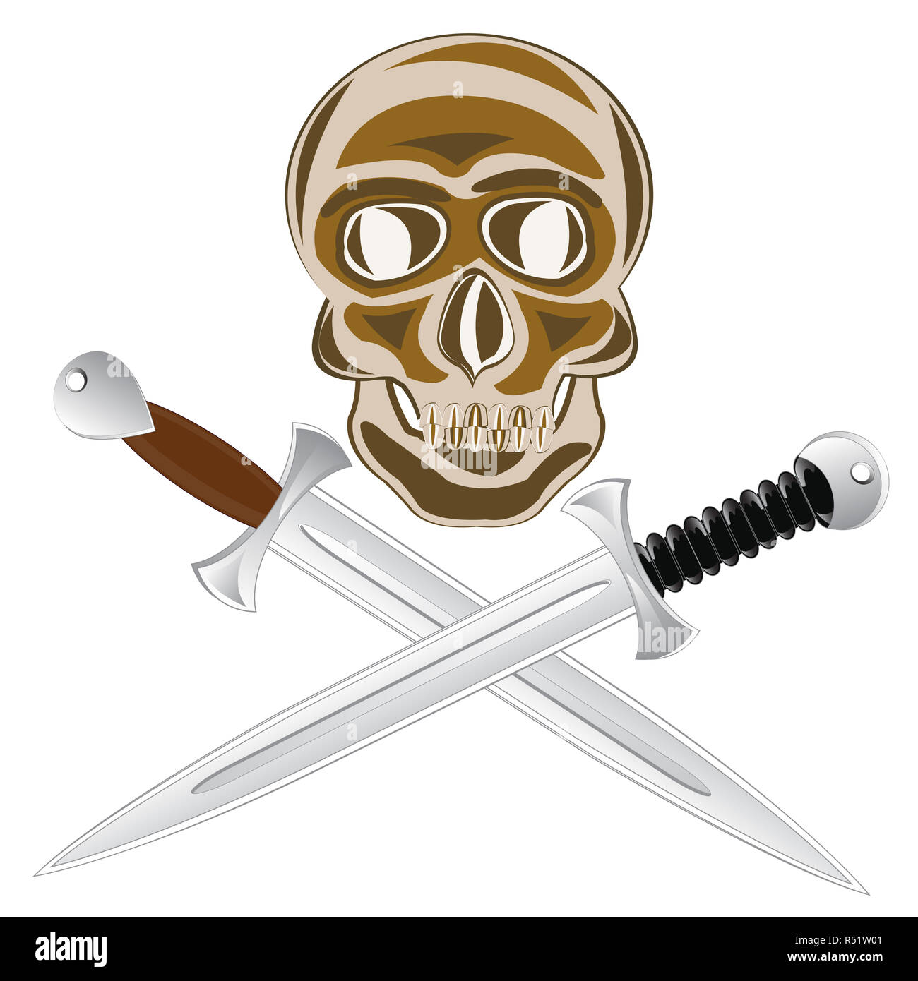 Two sword and skull Stock Photo - Alamy