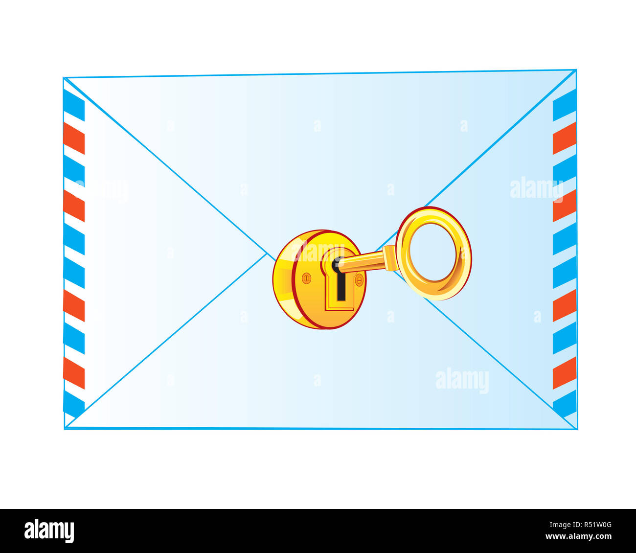 Envelope on lock Stock Photo - Alamy