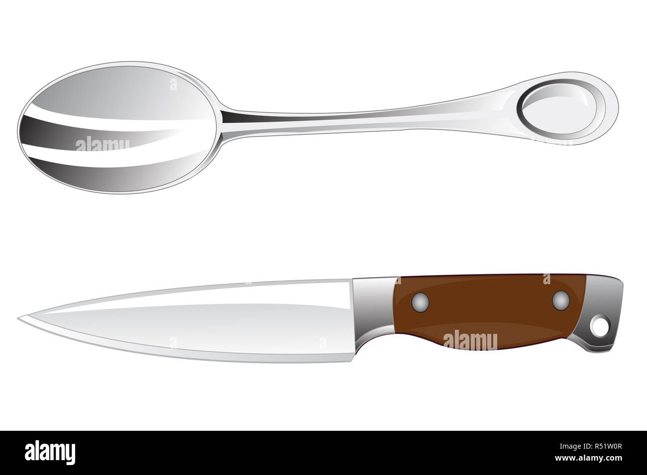 Knife and spoon Stock Photo - Alamy