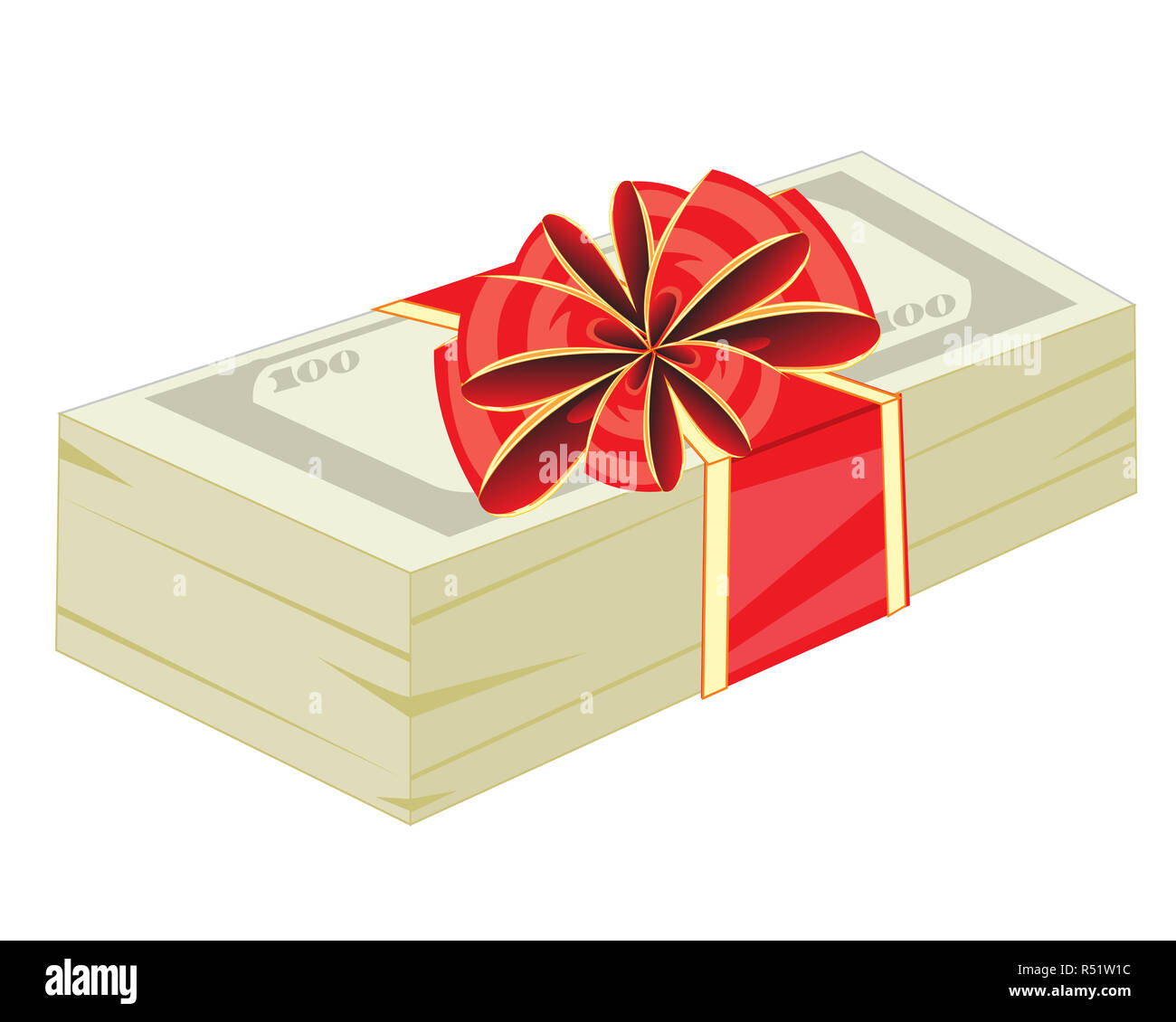 Money in gift to packing Stock Photo - Alamy
