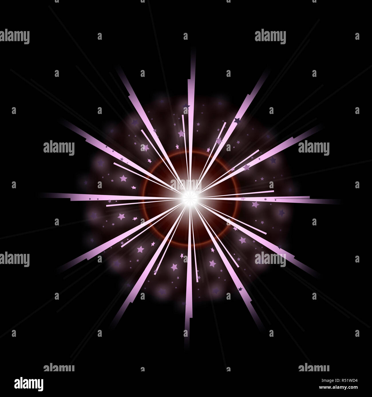 Bright Star Burst Light Effect with Glittering, Glowing Sparkles ...