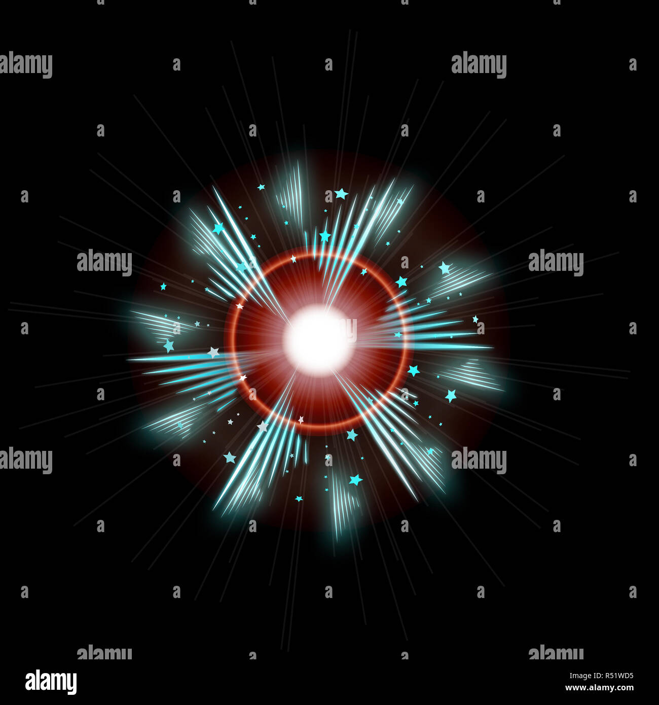 Bright Star Burst Light Effect with Glittering, Glowing Sparkles ...