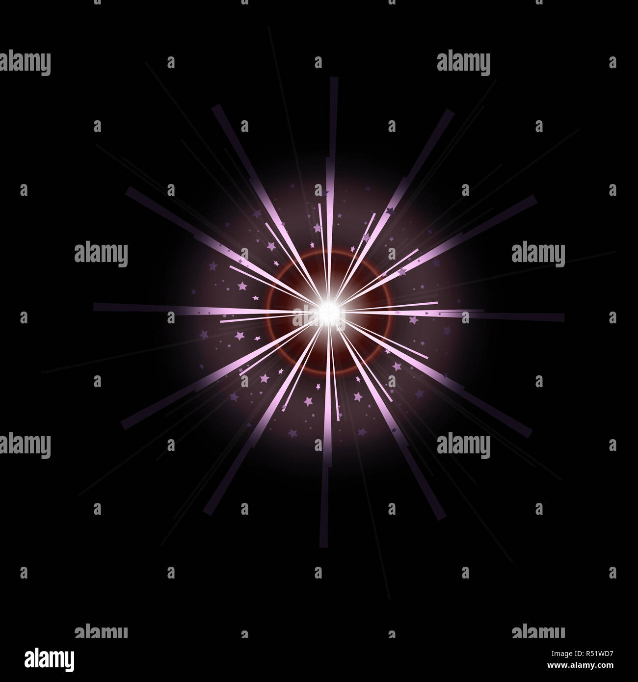 Bright Star Burst Light Effect with Glittering, Glowing Sparkles ...