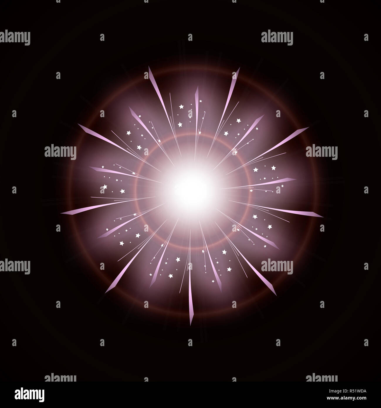 Bright Star Burst Light Effect with Glittering, Glowing Sparkles ...