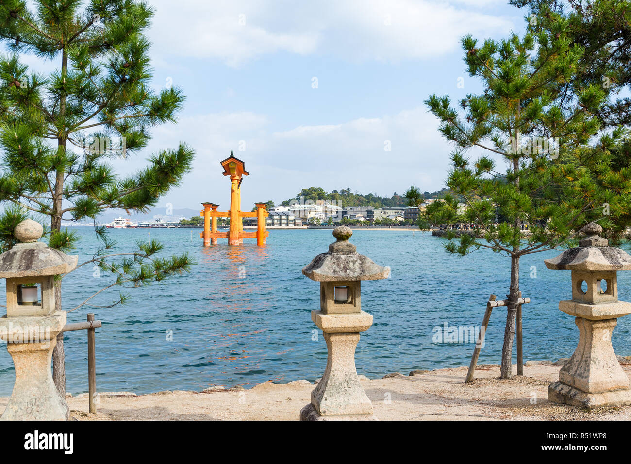Floating Torii Gate in Hiroshima of Japan, Itsukushima shine Stock ...
