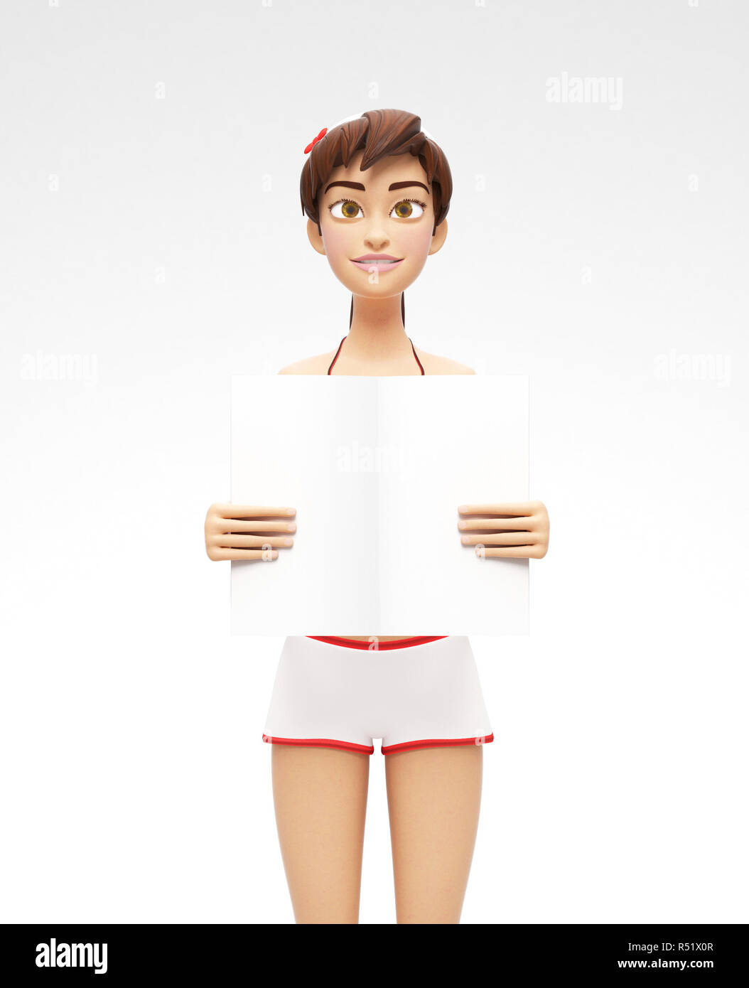 Blank Product Poster and Banner Mockup - Smiling and Happy 3D Bikini ...