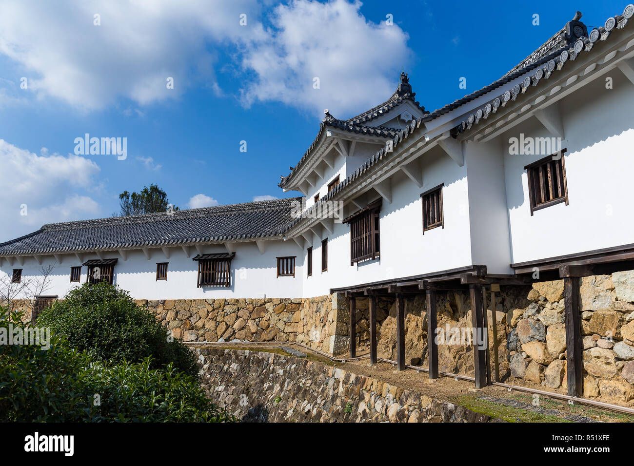Traditional Japanese Himeji Castle wall Stock Photo - Alamy