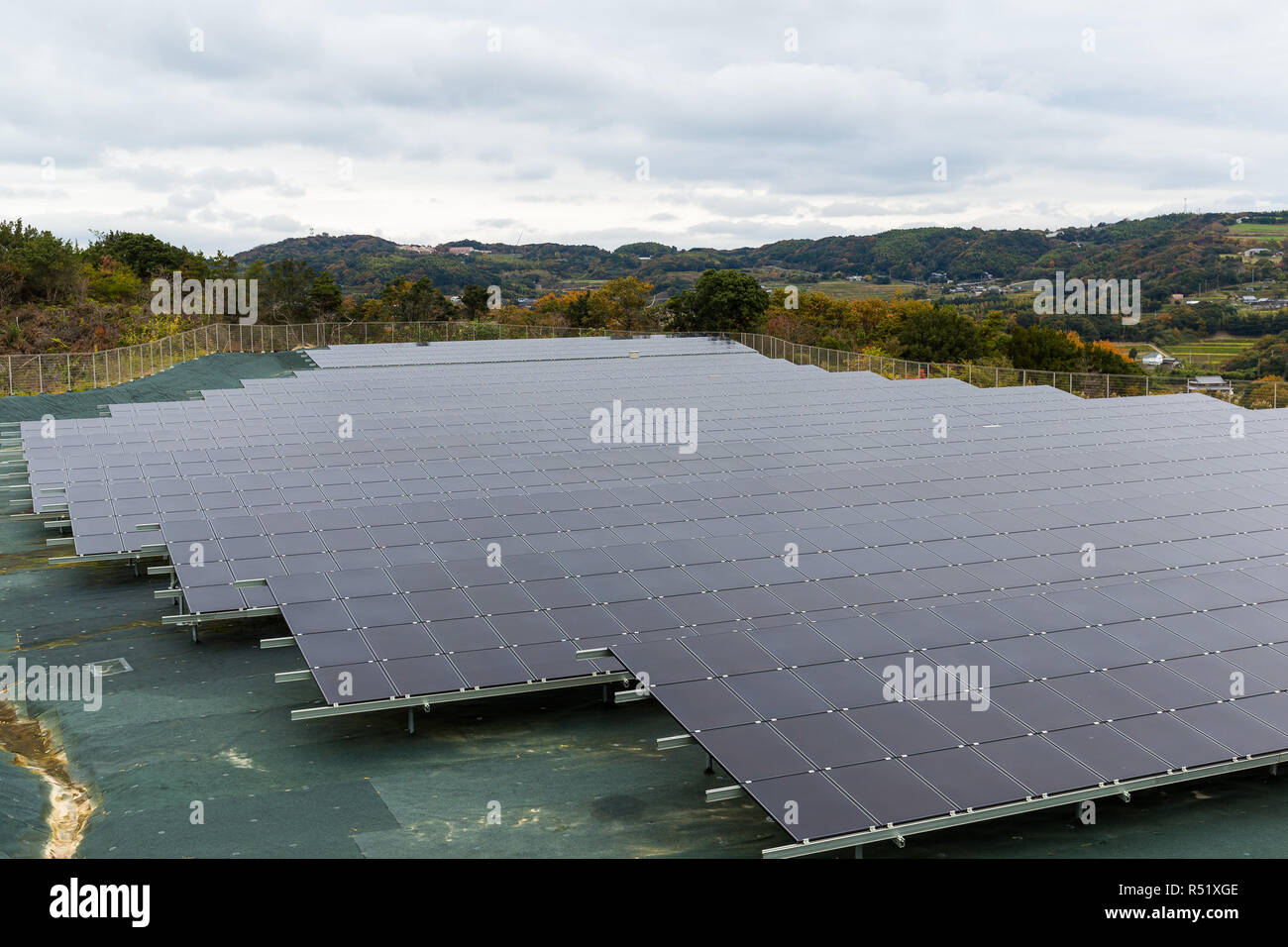 Solar power panel plant Stock Photo - Alamy