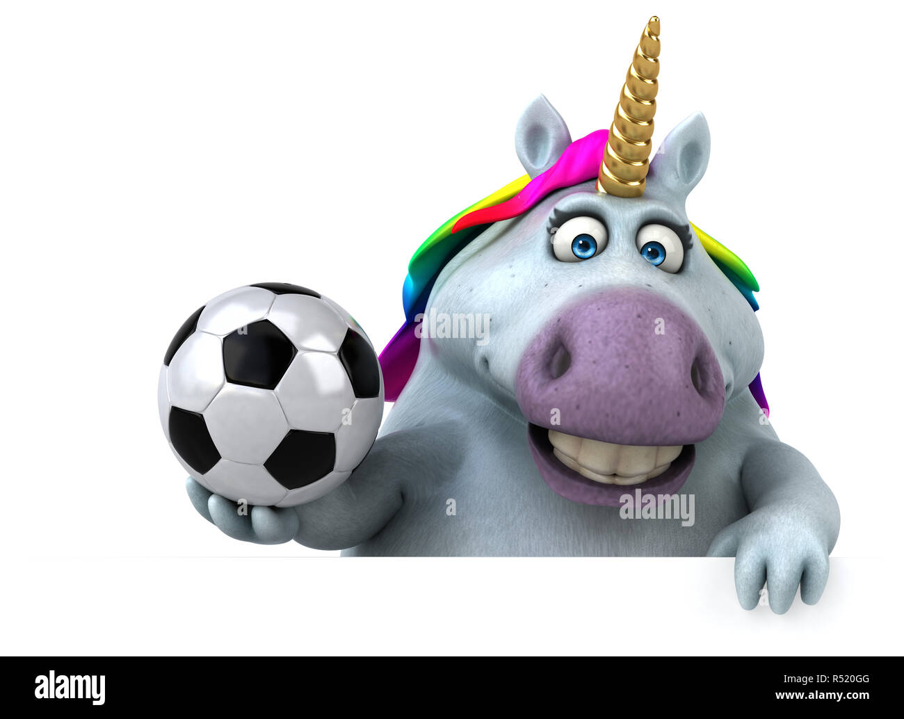 Fun unicorn - 3D Illustration Stock Photo - Alamy