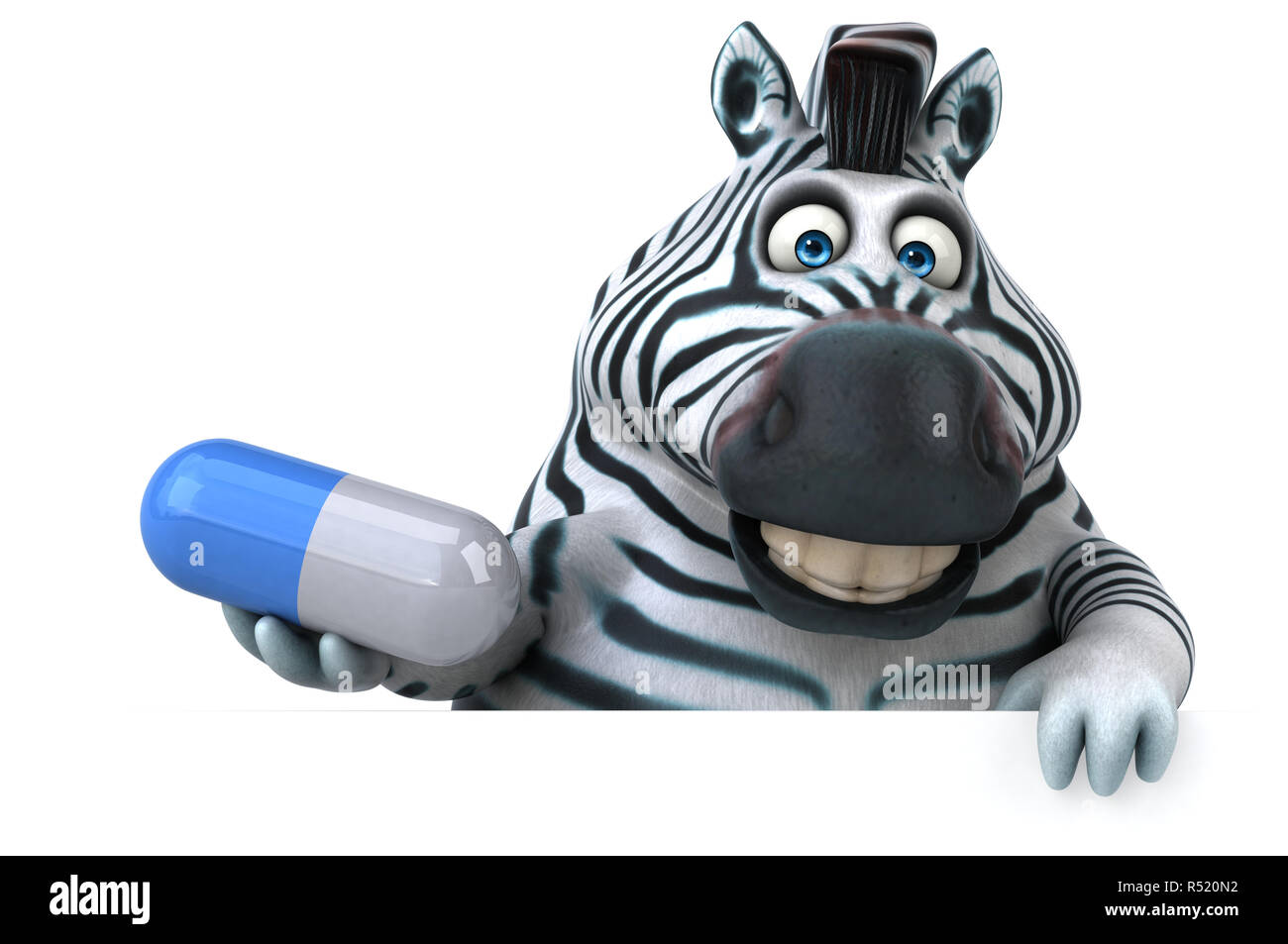 Fun zebra - 3D Illustration Stock Photo - Alamy