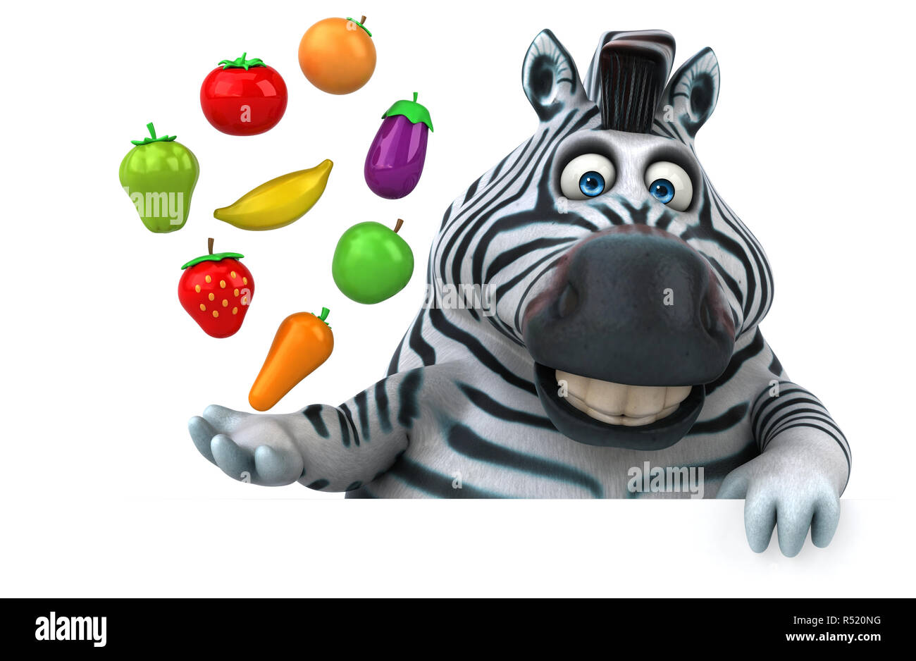 Fun zebra - 3D Illustration Stock Photo - Alamy