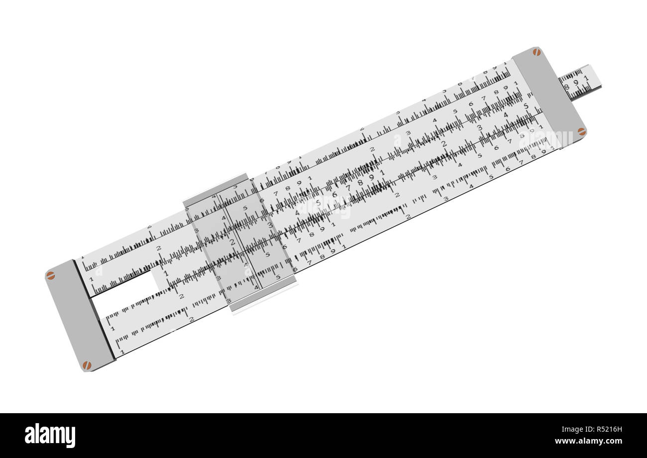 Slide rule and calculator Cut Out Stock Images & Pictures - Alamy
