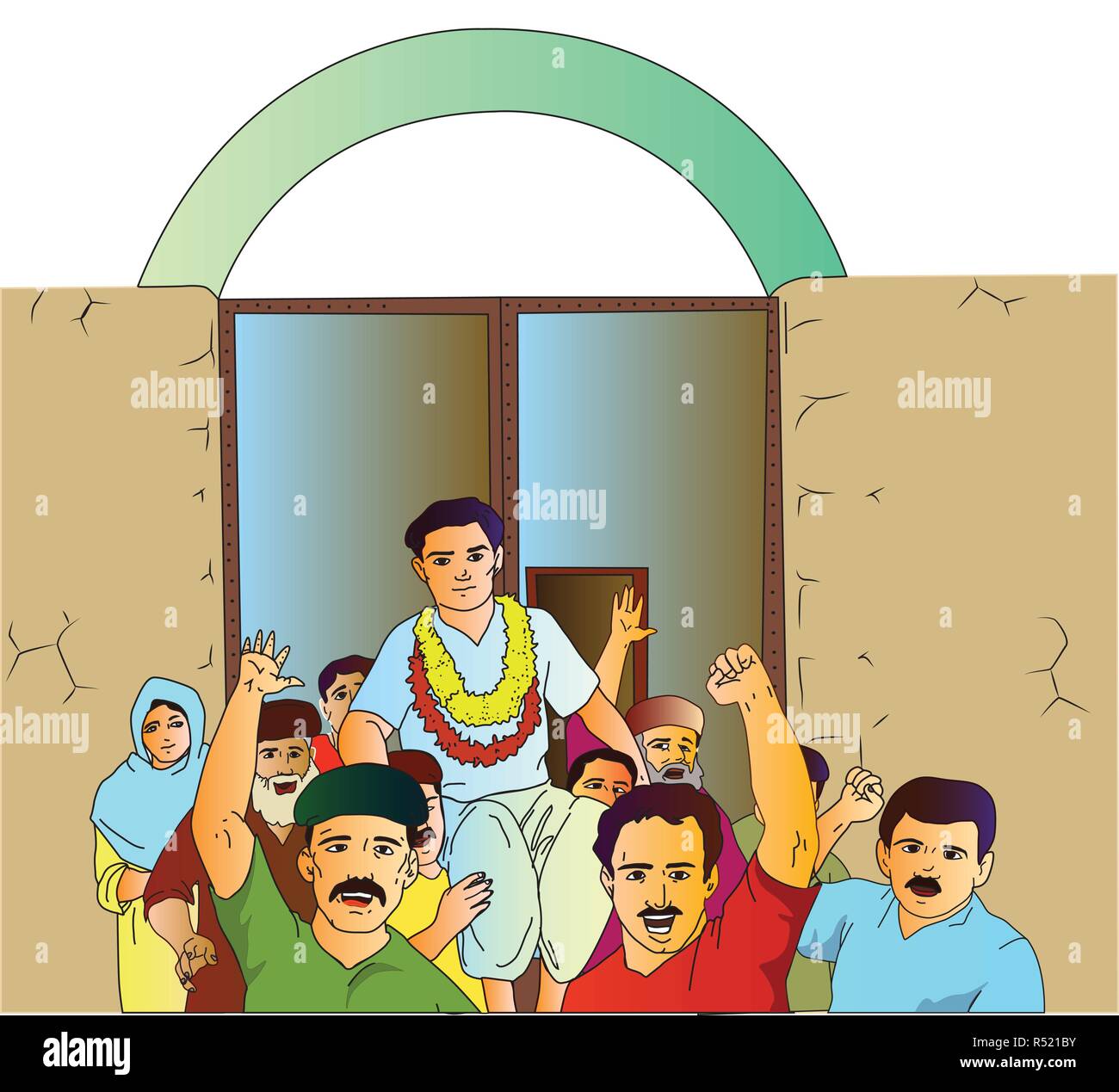 Procession vector vectors hi-res stock photography and images - Alamy