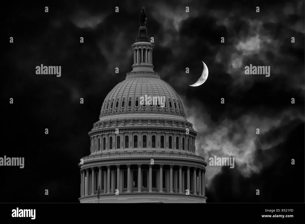 Washington dc moon Black and White Stock Photos & Images - Alamy