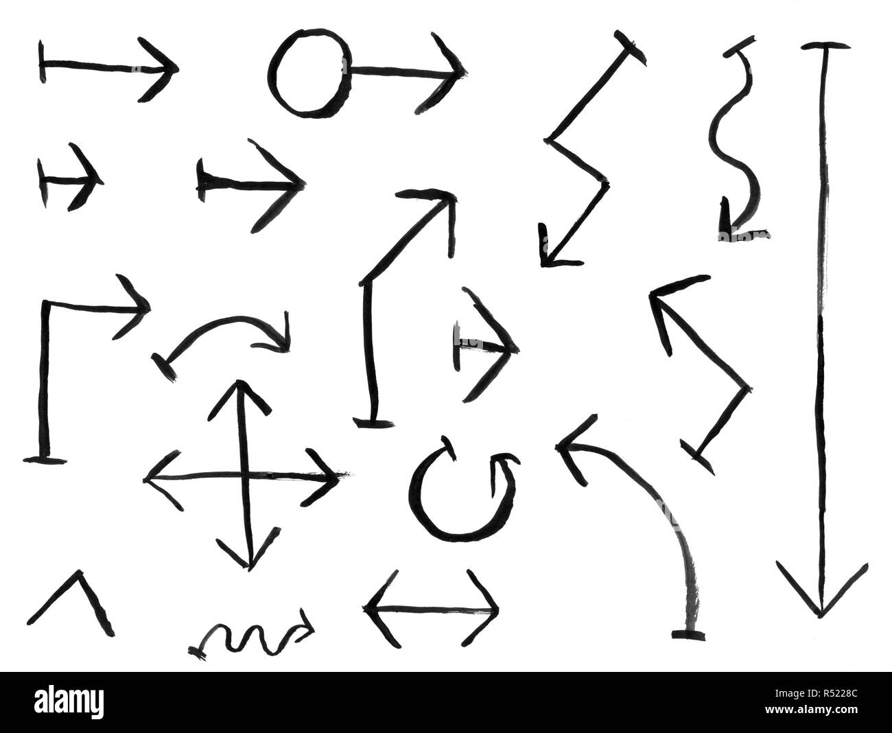 Black Ink Hand Drawing of Set of Arrows Stock Photo - Alamy