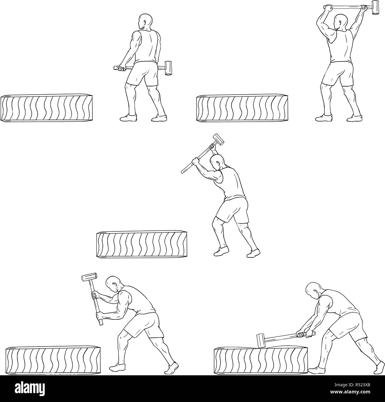 Fitness Athlete Hammer Workout Collection Set Stock Photo - Alamy