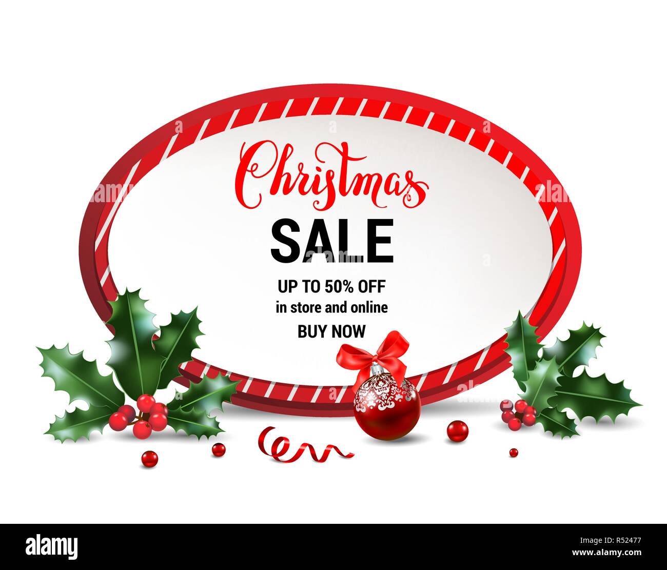 Decorations on christmas tree snow Stock Vector Images - Alamy