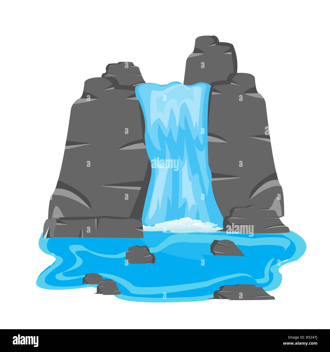 Cartoon waterfall Cut Out Stock Images & Pictures - Alamy