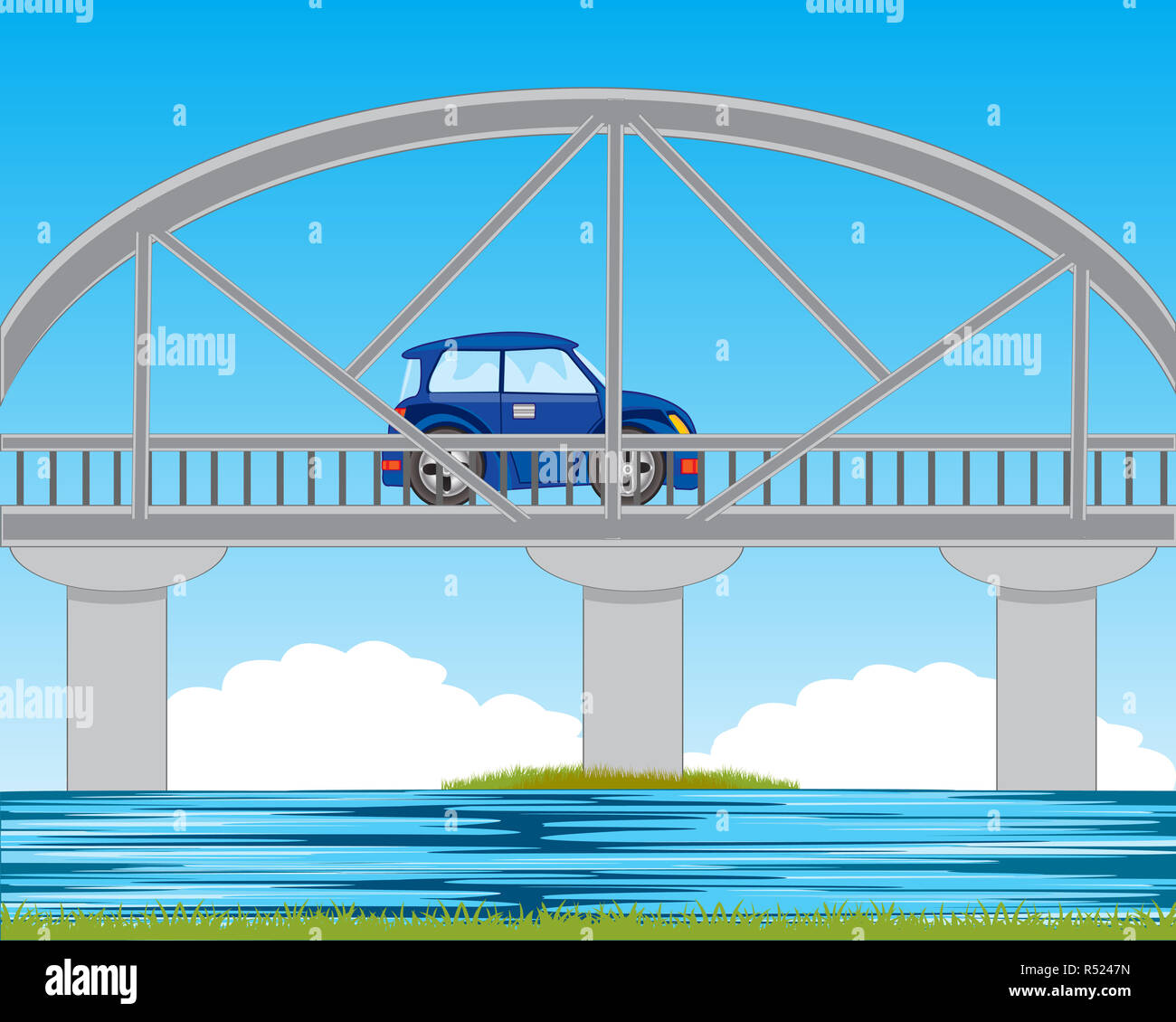 Bridge through river Stock Photo - Alamy