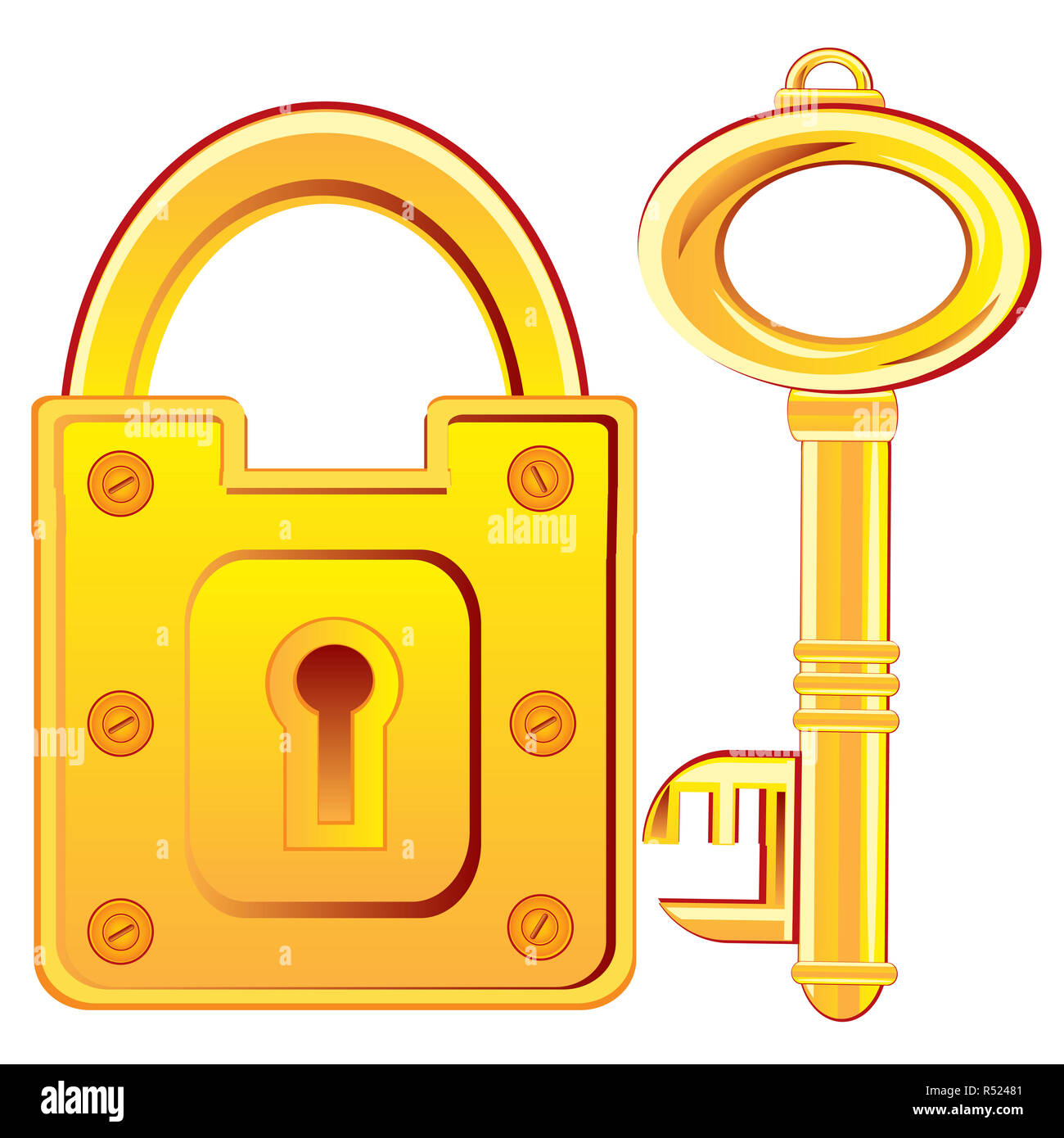 Gold lock hi-res stock photography and images - Alamy