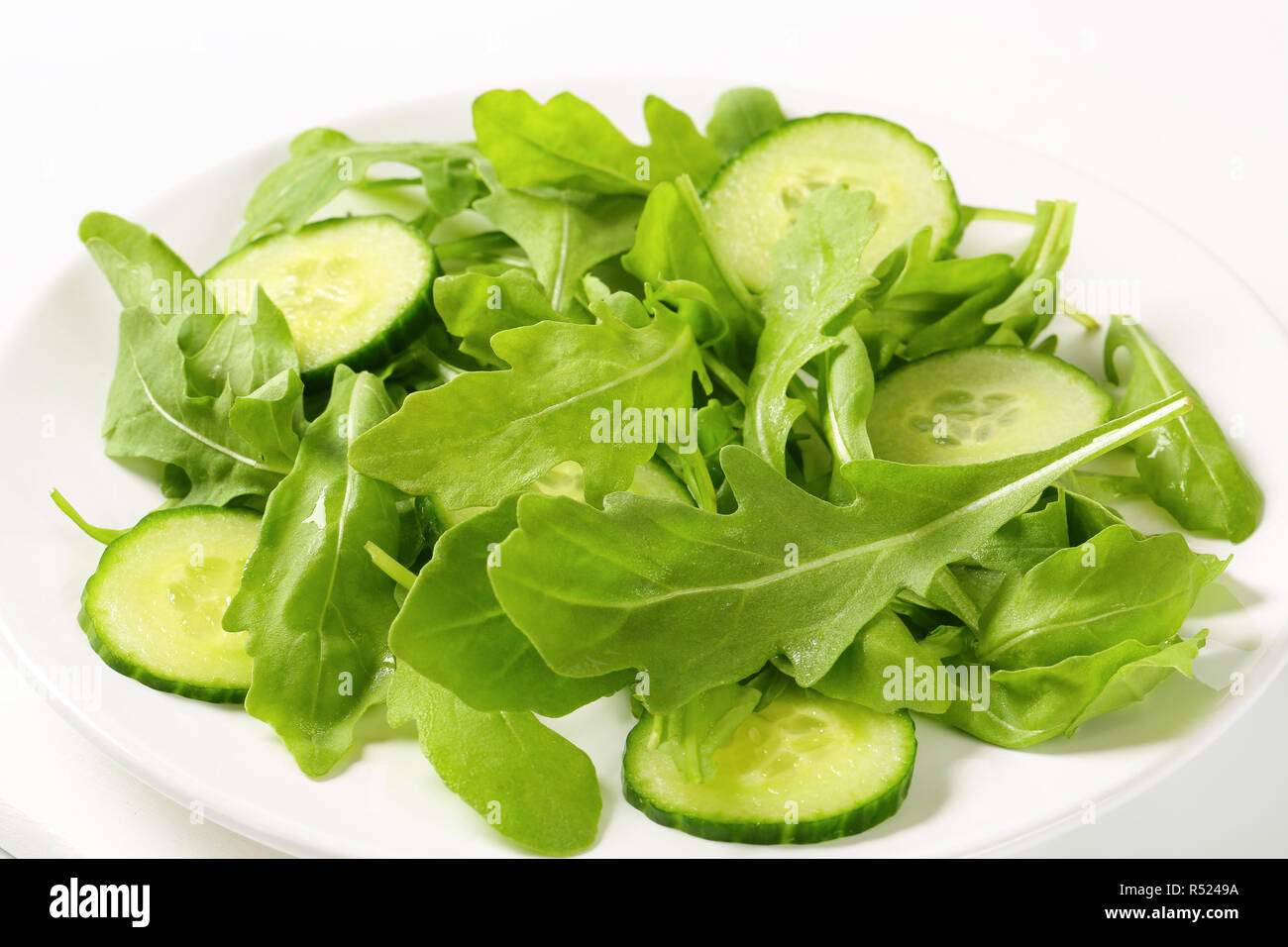 Rocket and cucumber salad Stock Photo - Alamy