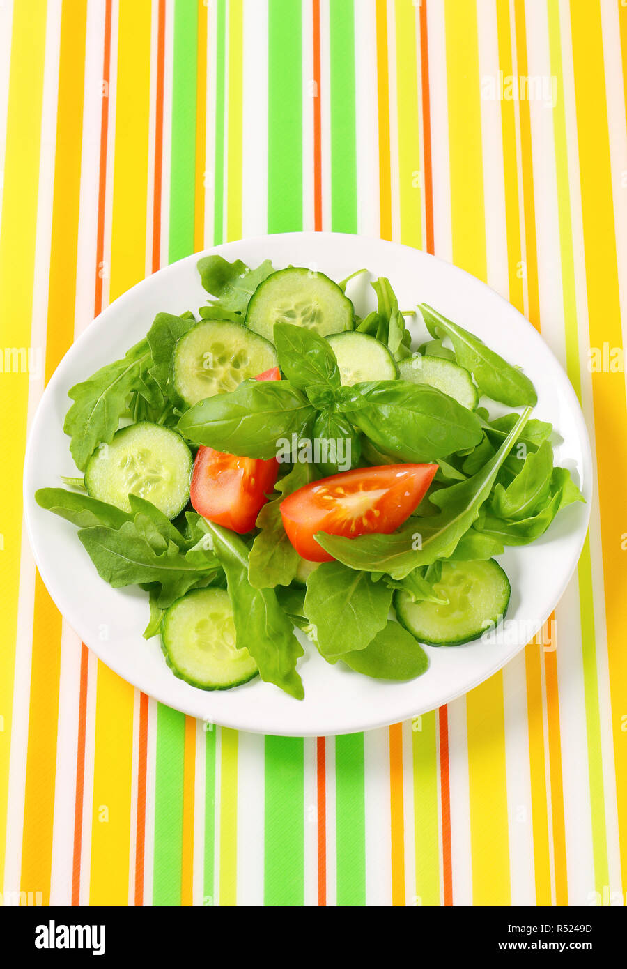 Rocket and cucumber salad Stock Photo - Alamy