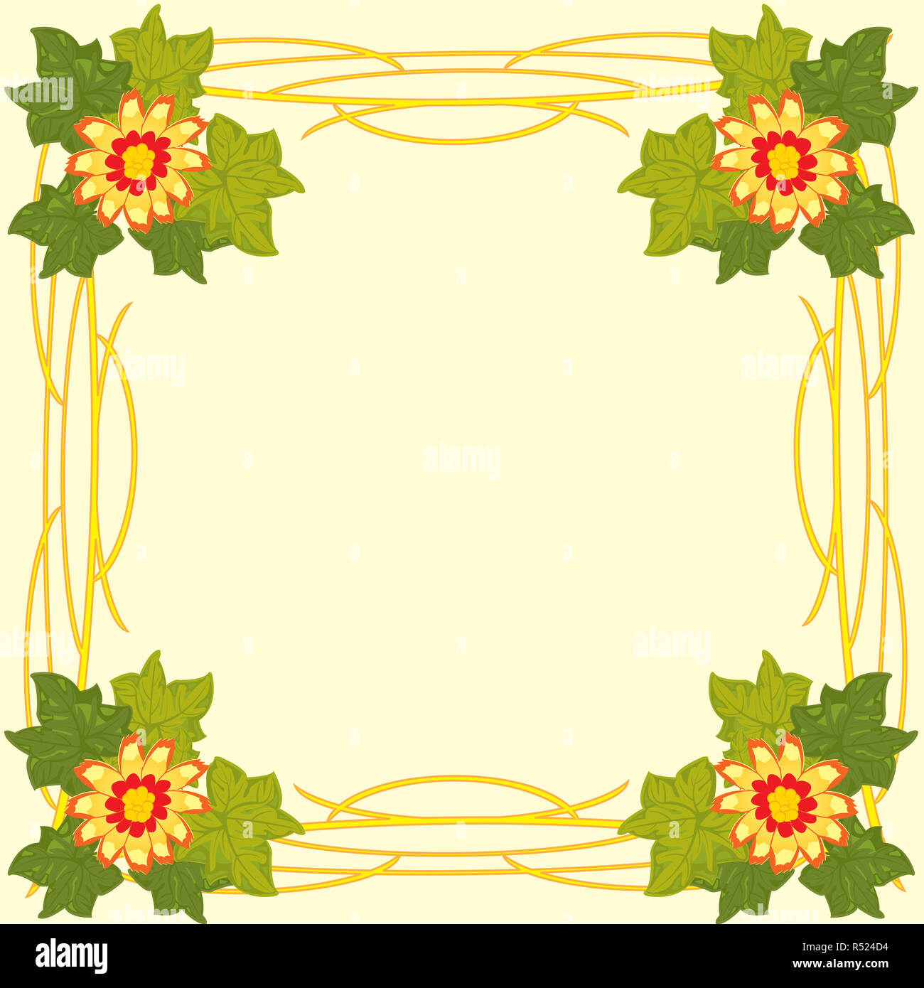 Decorative frame with flower Stock Photo - Alamy